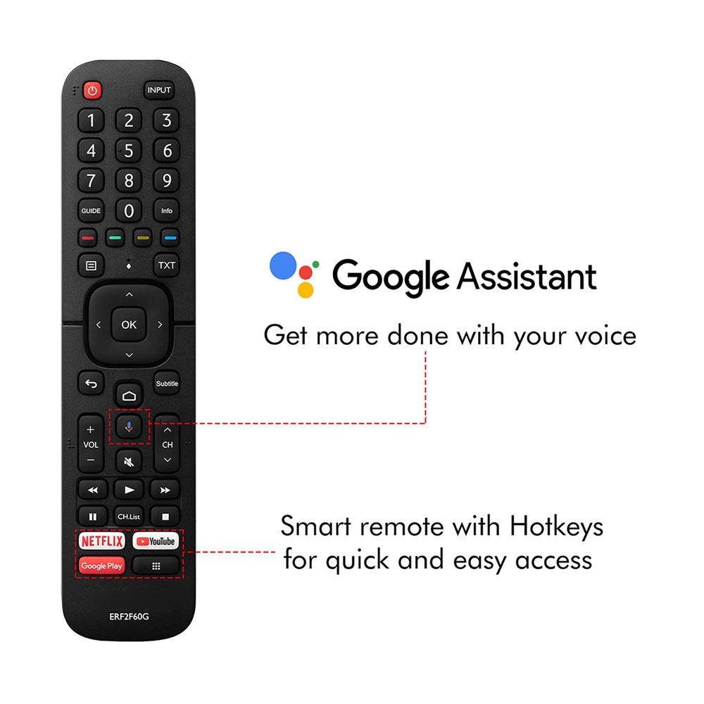 New ERF2F60G Voice Google Assistant Remote Control For Hisense 32 ...