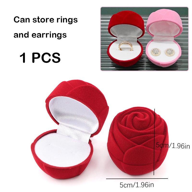 1 Piece Velvet Ring Jewelry Box Necklace Stud Earrings Assortment Gift ...