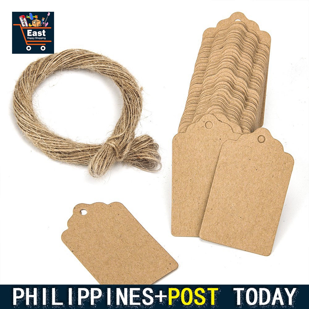 ★Ready Stock★ Kraft Gift Tags Blank Tags With Jute Twine For Price Tags ...