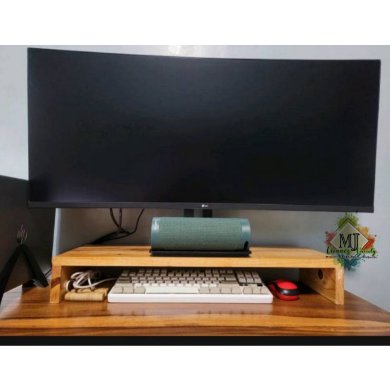 WOODEN MONITOR RISER | MONITOR STAND | L-63cm/W-22-24cm/H-6-7cm ...