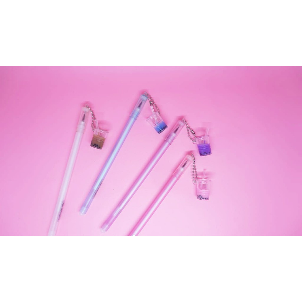 A Dozen BUBBLE TEA Pens Contents 12pcs GEL PEN Character PEN BOBA MILK ...