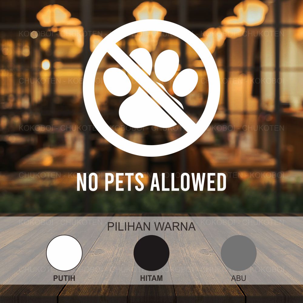 Cutting Sticker No Pets Allowed Paw Cutting Sticker Glass Wall Decor ...