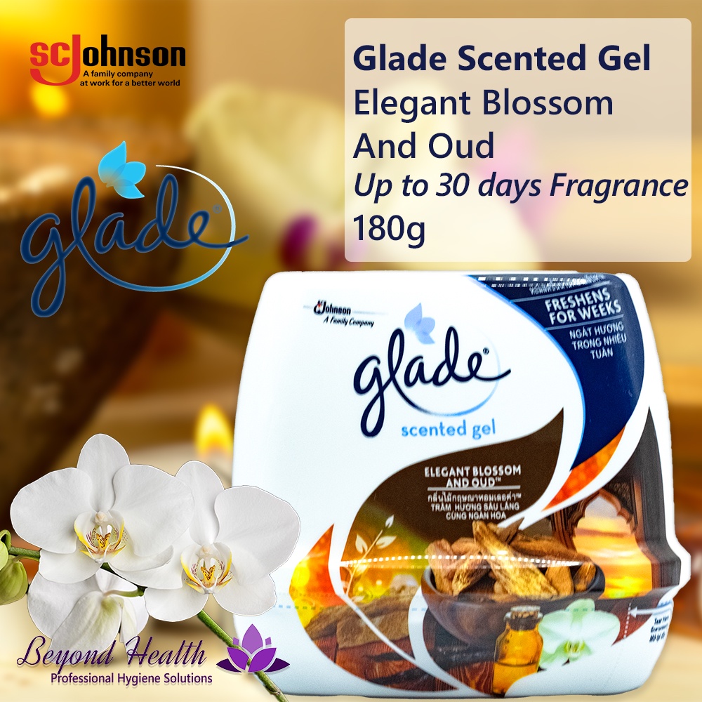 Glade Scented Gel Elegant Blossom and Oud 180g Room Fragrance for Home ...