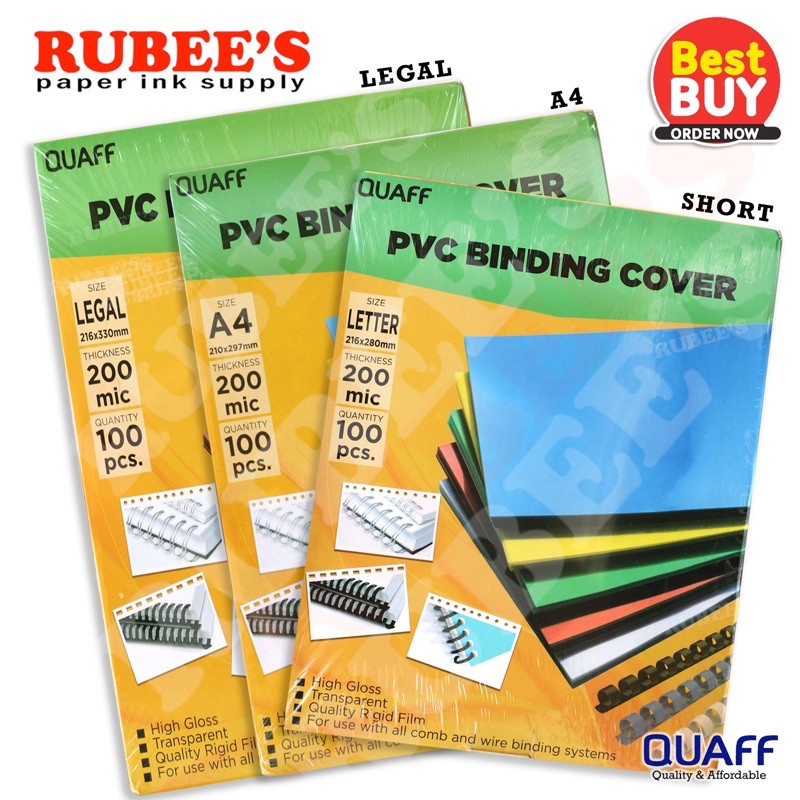 QUAFF PVC COVER A4,SHORT,LONG | Shopee Philippines