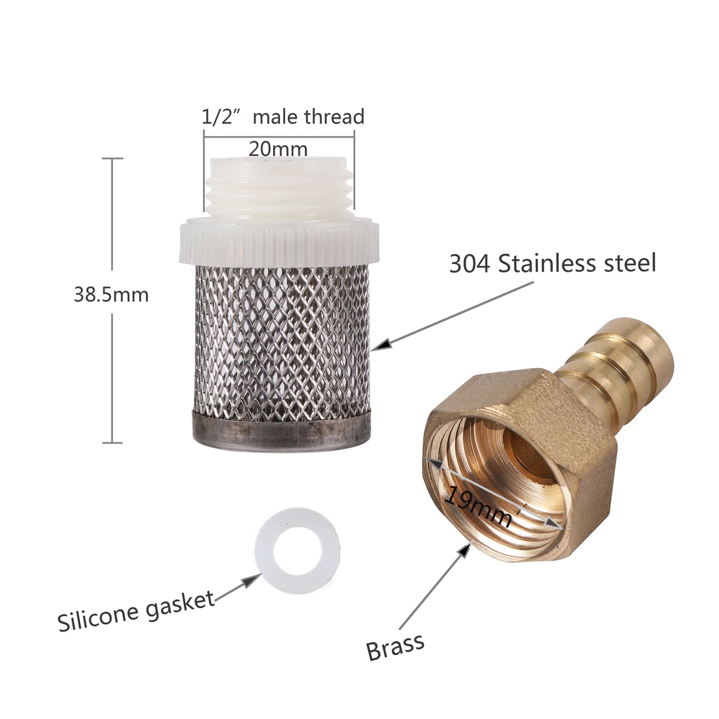 1 pc 4~20mm Filter Tool Water Pump Protection Filter Stainless Steel ...