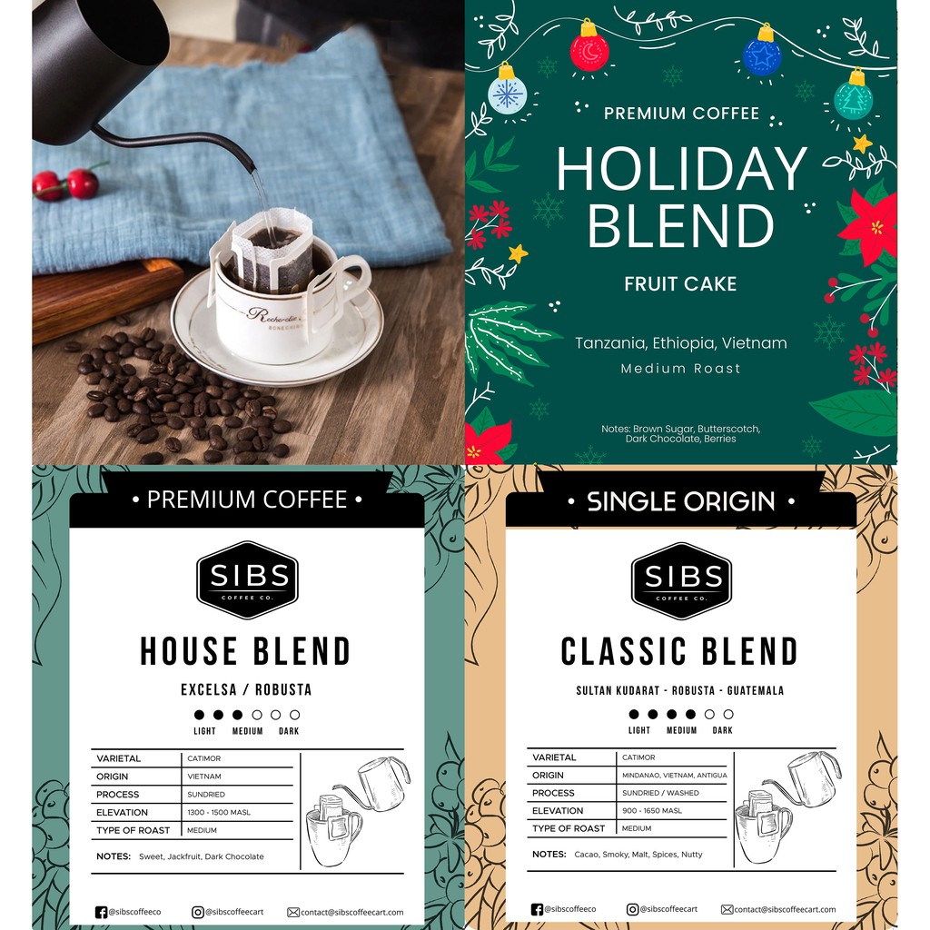 Premium Coffee blend - Single Serve Drip Coffee (8 bags) | Shopee ...