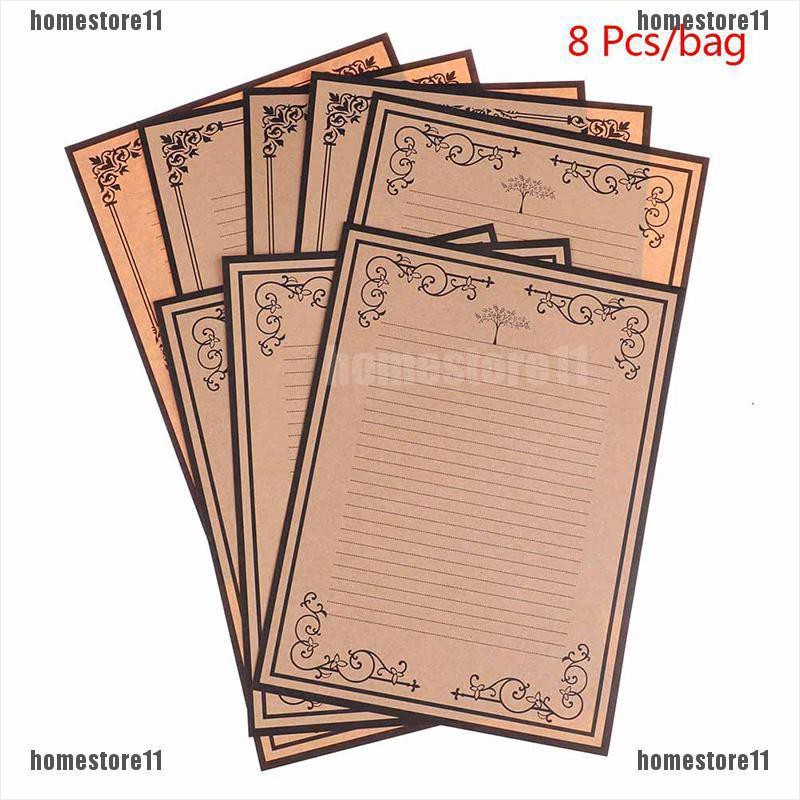 8pcs/bag Vintage Kraft Paper Classical Letter Paper Simple Love Letter ...