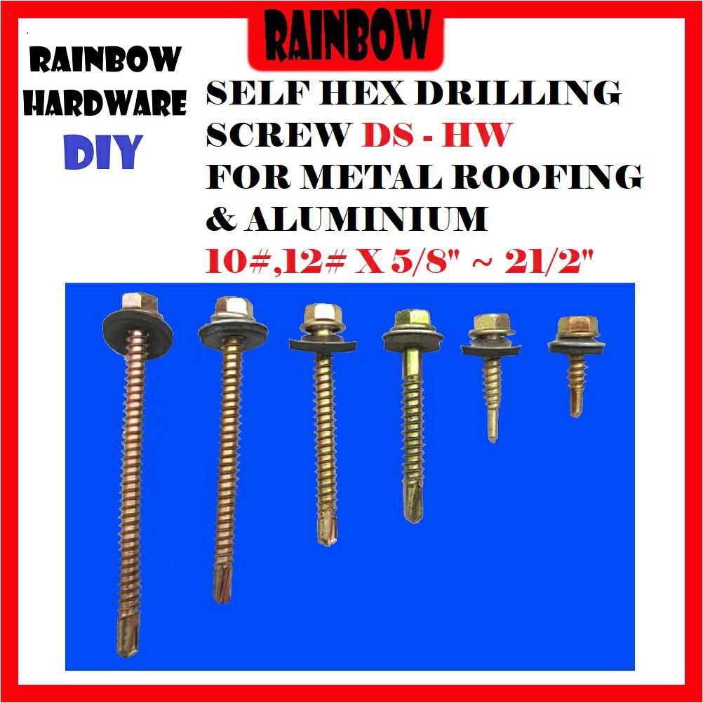 SELF DRILLING HEX HEAD ROOFING AWNING SCREW FOR METAL & ALUMINIUM C/W ...