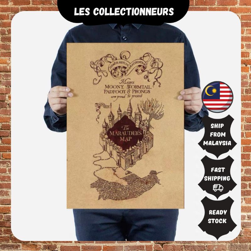 Harry Potter Poster The Marauders Map Poster Vintage Wall Decoration ...