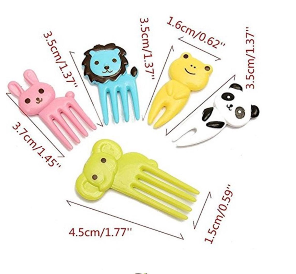 Cartoon Animal Shaped Fruit Snacks Dessert Fork Bento Bento Box ...