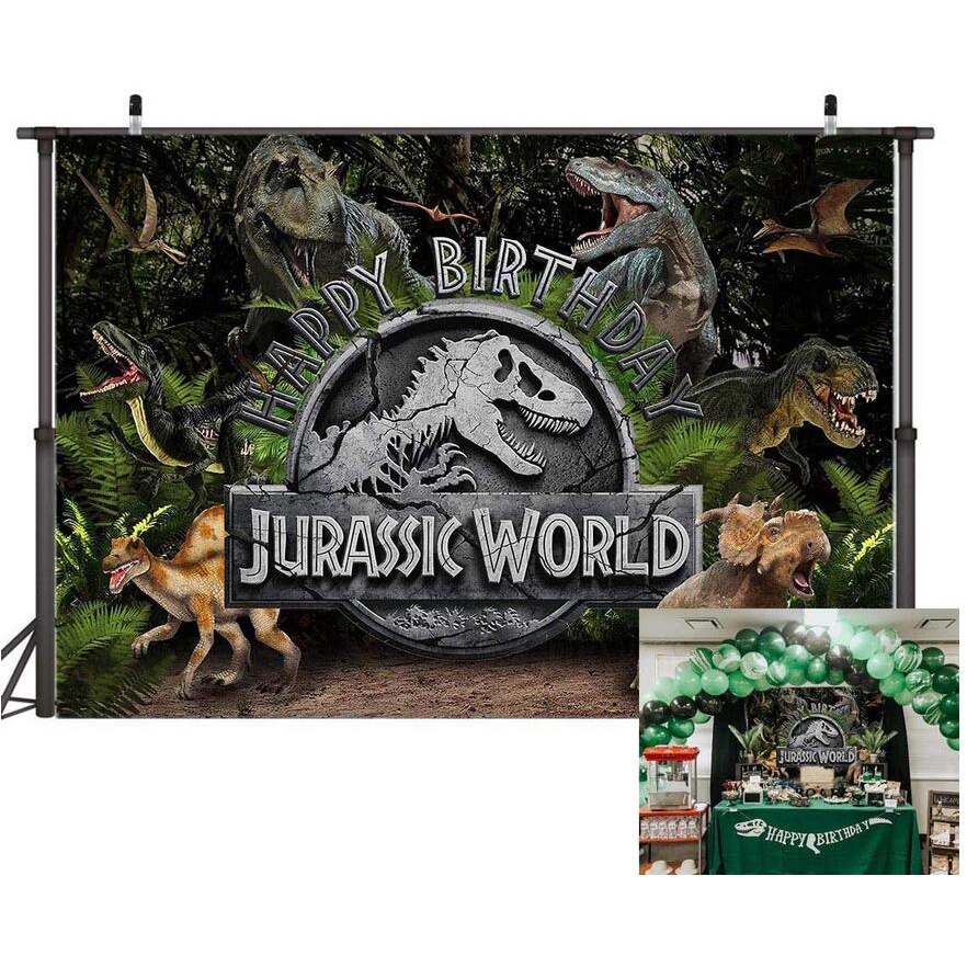 Jungle animals Jurassic world theme Backdrop Forest Dinosaur Background ...