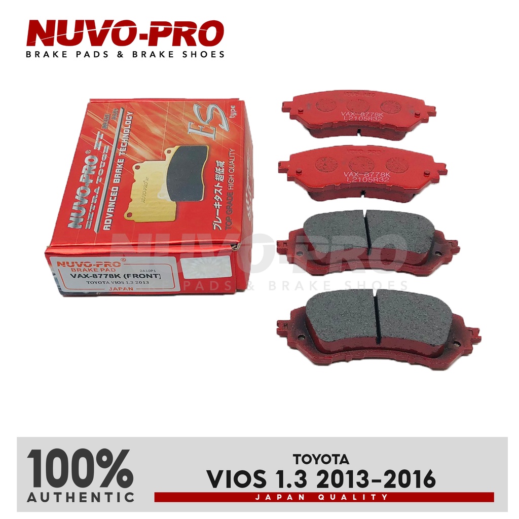 Nuvo-Pro Brake Pad Front Toyota Vios 1.3 2013-2021 VAX-8778K SET ...