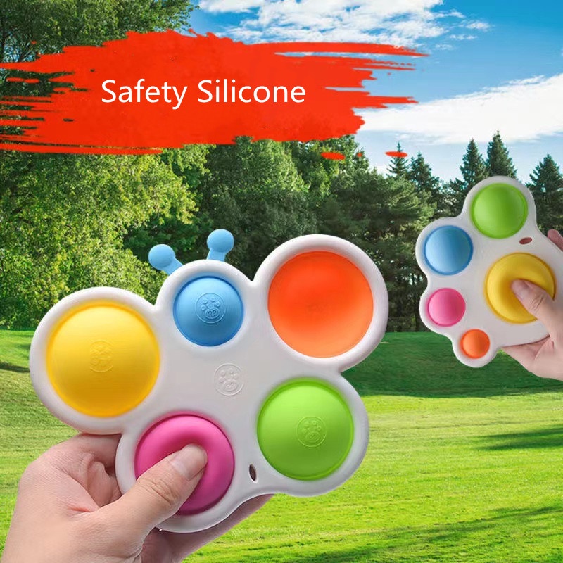 Baby Toys Pop It Simple Dimple Fidget Toy Flower Pop It Fat Brain ...