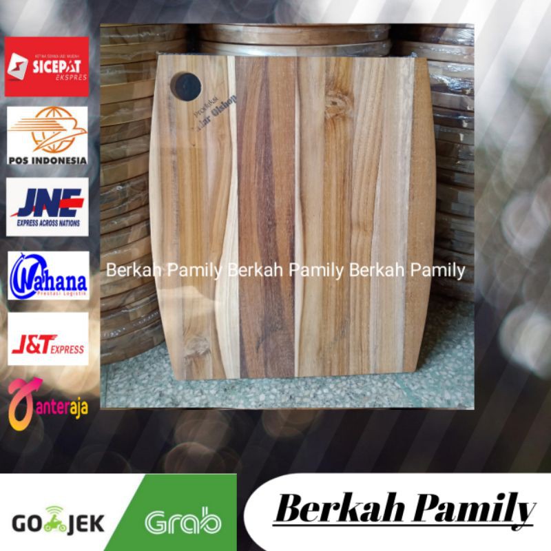 KAYU Super Jepara Teak Wood Cutting Board 40 cm x 30 cm / Block Buthcer ...
