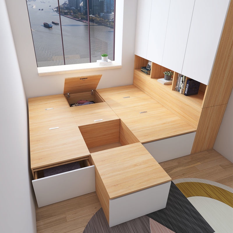 Tatami custom-made Rubik's cube storage bed custom-made bed balcony ...