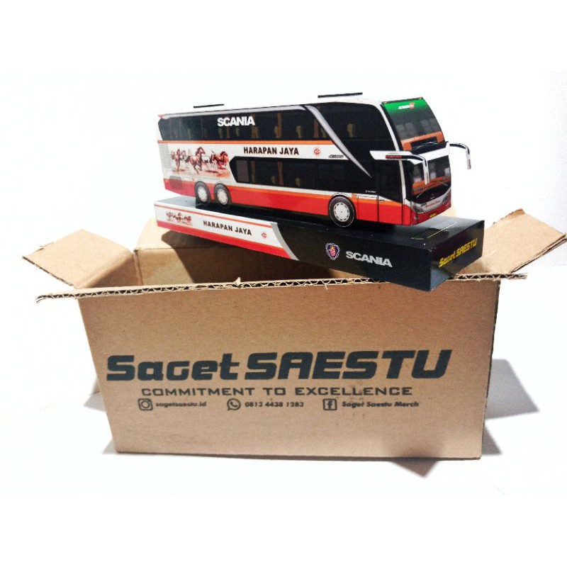 MINIATURE BIS BUS HOPE JAYA PAPERBUS PAPERCRAFT DISPLAY HARJAY SCANIA ...