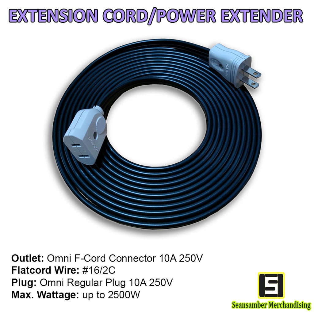 Assembled Extension Cord Power Extender with Black Cord Length 0.5 to ...