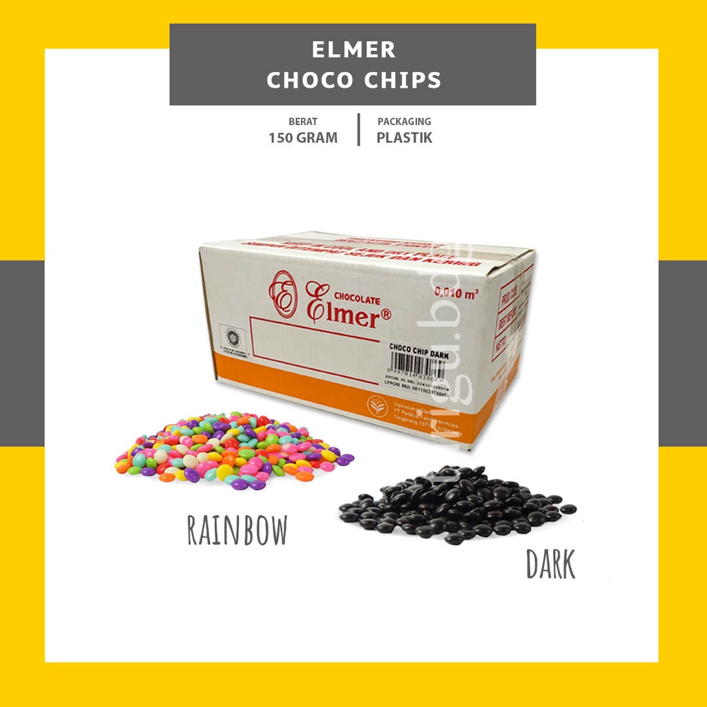 Half ROUNDS ELMER 150GR - CHOCO CHIPS DARK Colorful - CHOCO CHIPS ...