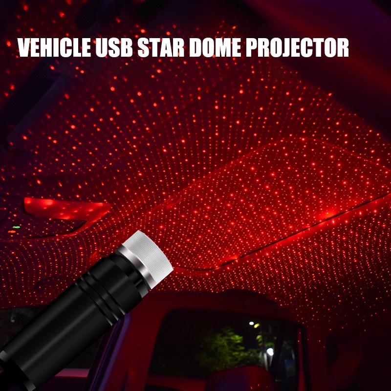 Universal red USB LED Star Projector Neon Atmosphere Ambient Lamp Car ...