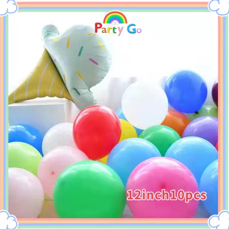 12inch 10pcs Standard Ordinary Balloons latex balloon birthday party ...