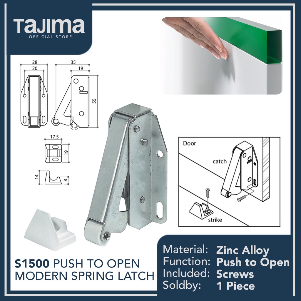 Touch Latch Automatic Spring Catch for Push To Open Door - 1PC | Shopee ...