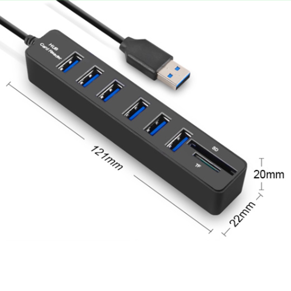 KUKE USB Hub Combo 6 Port Splitter Tf Sd Card Reader Computer Extension ...