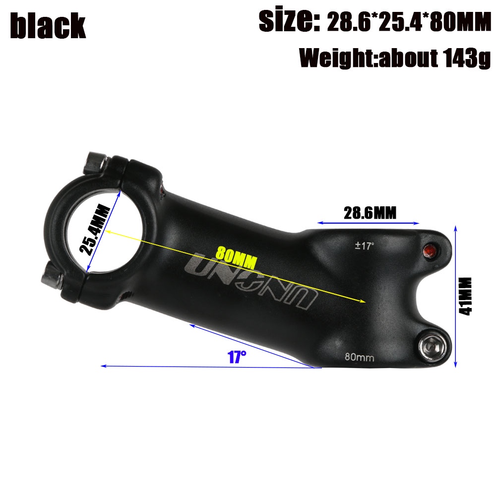 UNO Bike Stem Ultralight 7/17 Degree 28.6 25.4MM 70-120MM MTB Road Stem ...