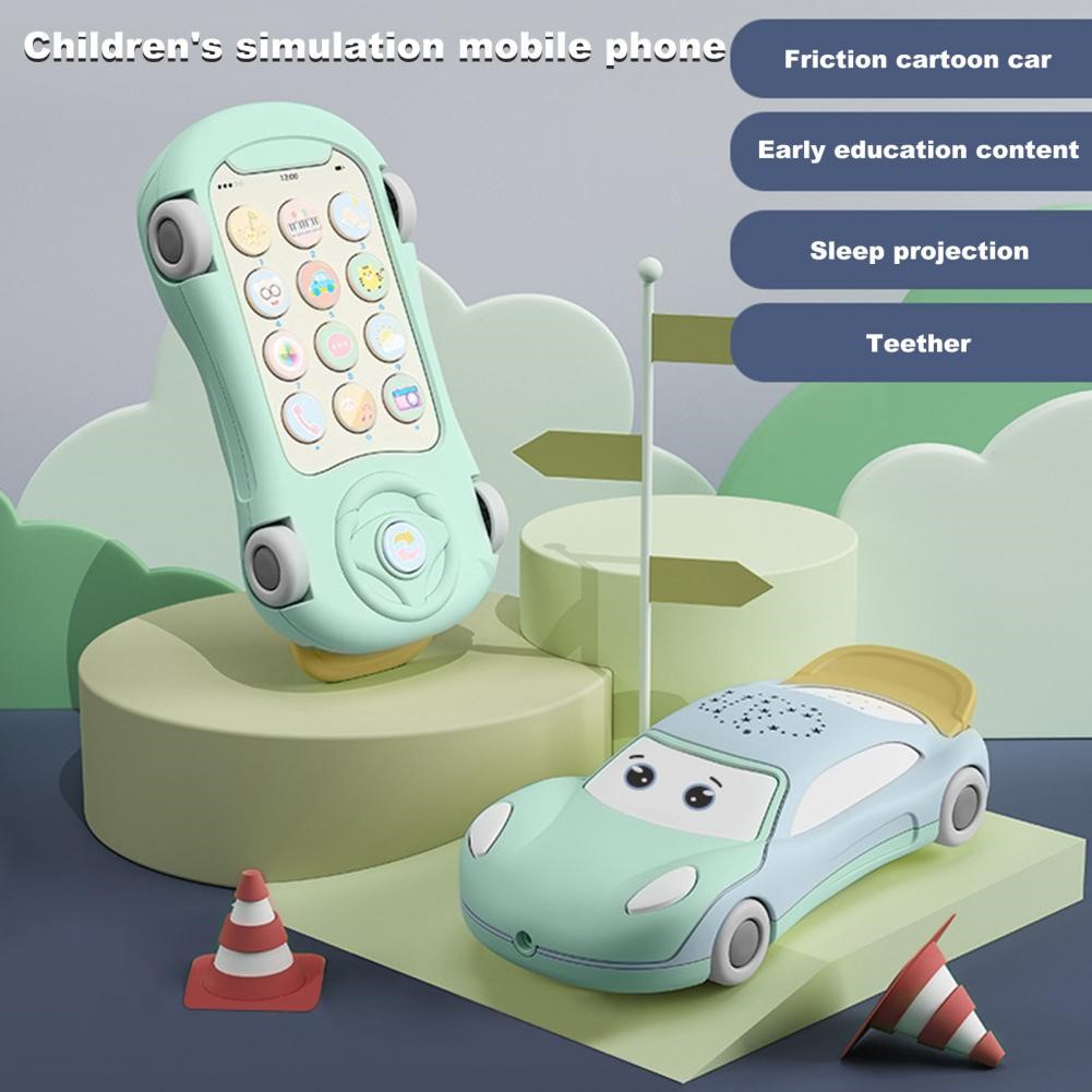 Baby Mobile Phone Toy English Music Story Newborn Car Projection Early ...