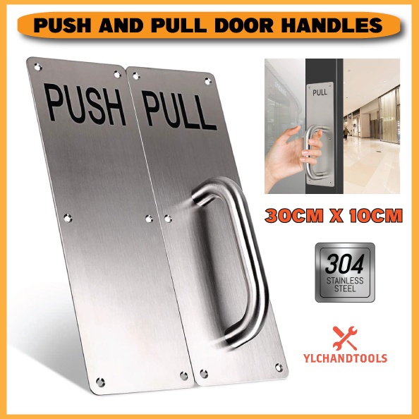 100mmx300mm Stainless Steel Push and Pull Door Handles - Pemegang Tolak ...