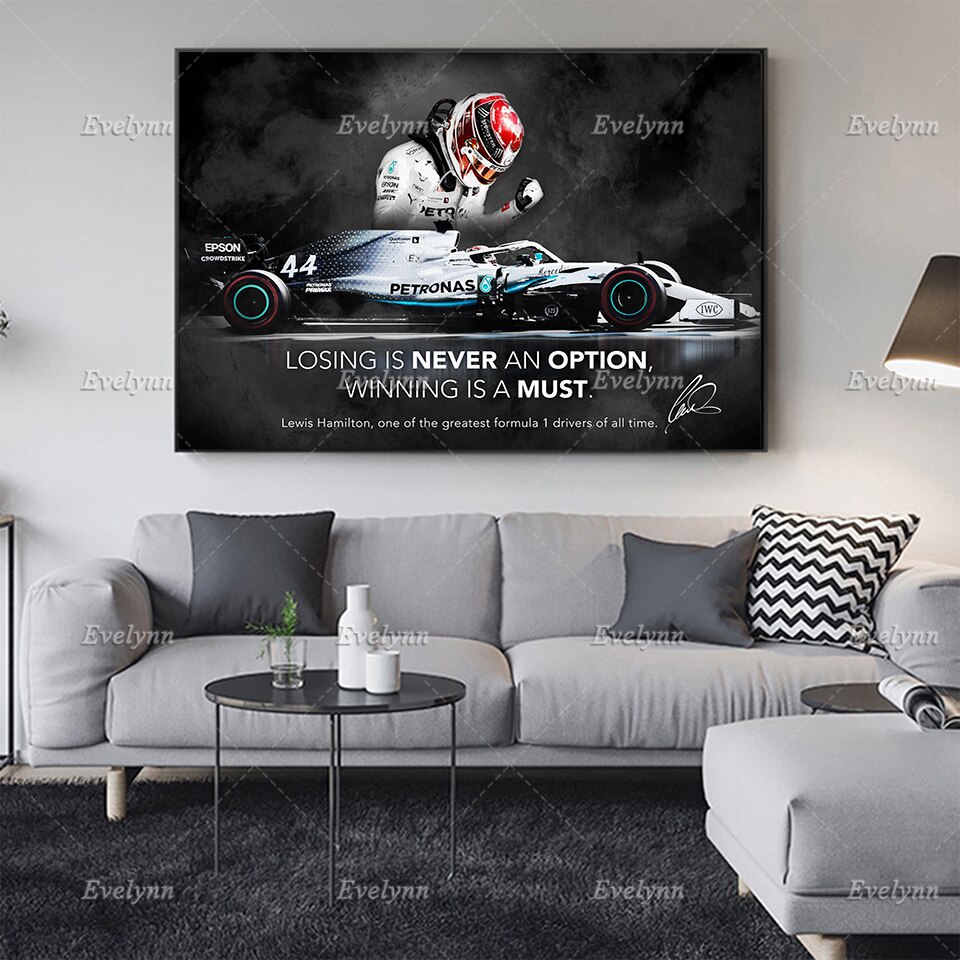 Modern Inspirational Canvas Printed Poster-Lewis Hamilton Quotation ...