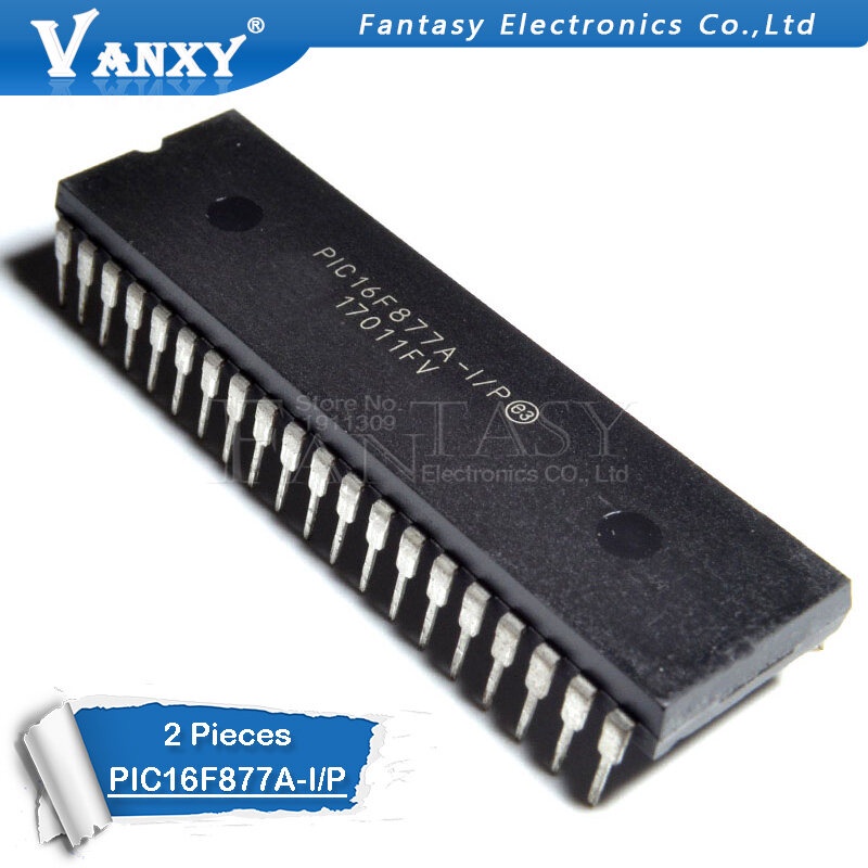 2PCS PIC16F877A-I/P DIP40 PIC16F877A DIP 16F877A DIP-40 Enhanced Flash ...