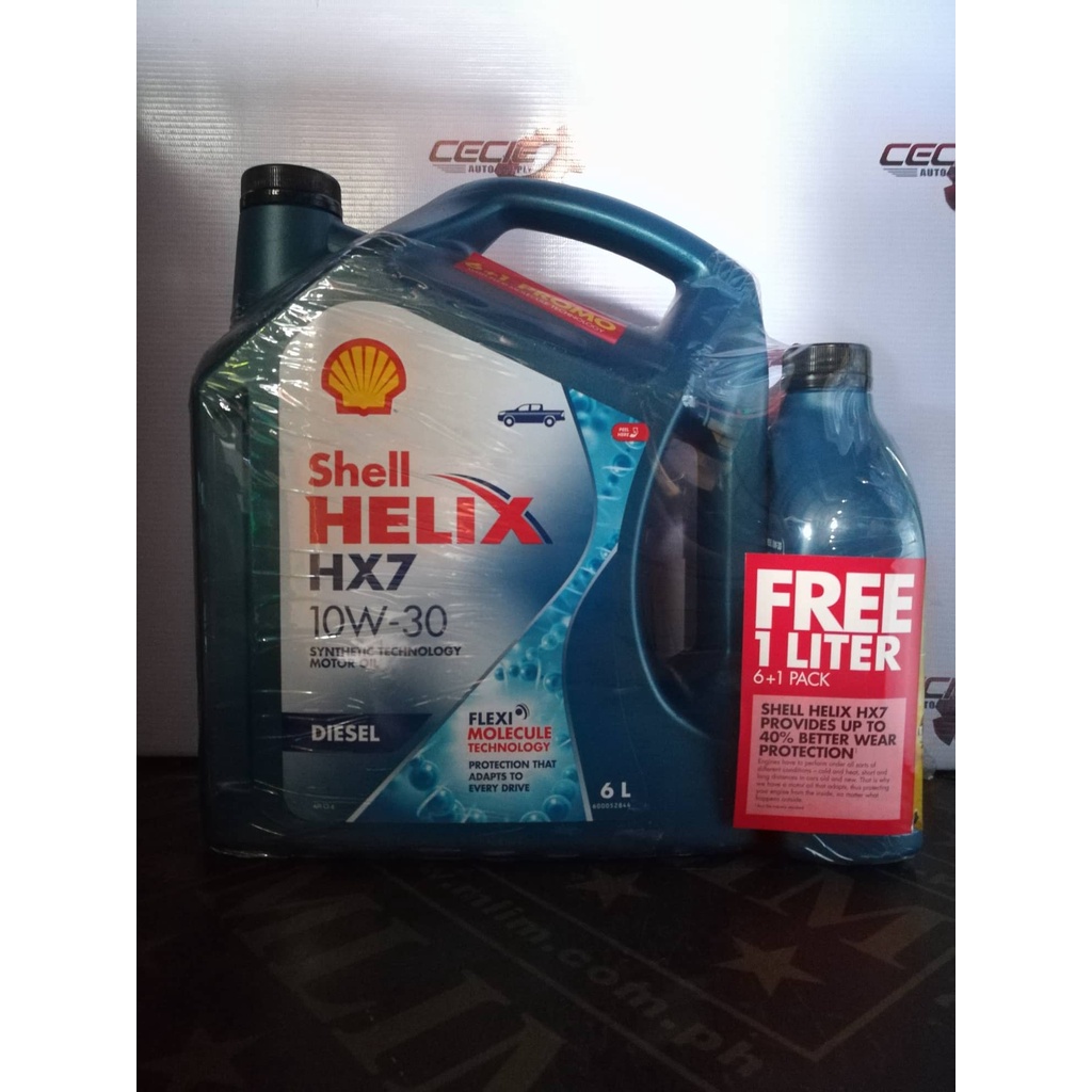 Shell Helix HX7 10W-30 Synthetic Diesel 7L (6L+1L free) | Shopee ...