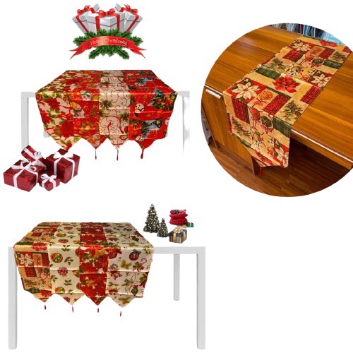 Christmas Satin Table Runner Holidays Design Christmas Home Decoration ...