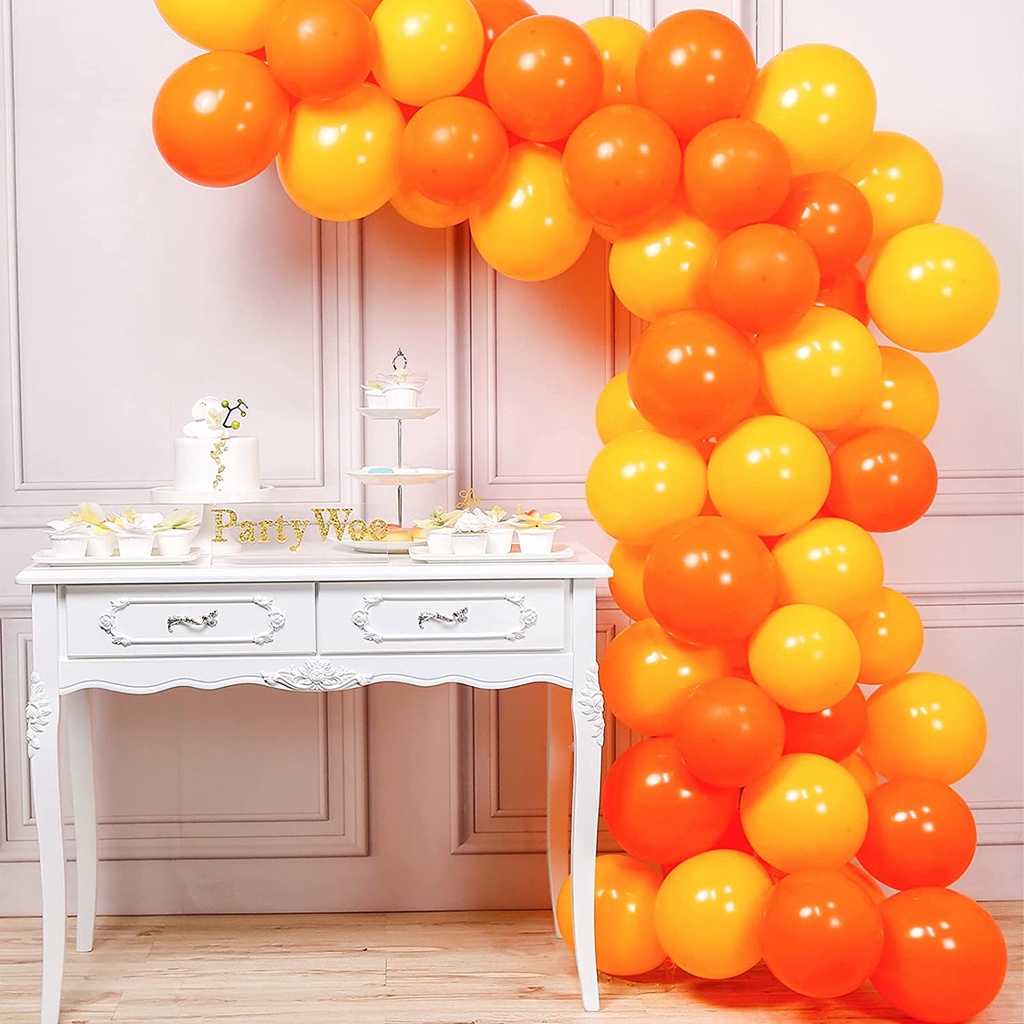 Kiena Balloons Orange Yellow Balloons, 60 Pcs 12 Inch Yellow Balloons ...