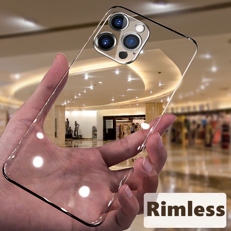 【Rimless】Plating Transparent phone case For iphone 12 Pro MAX 13 Pro ...