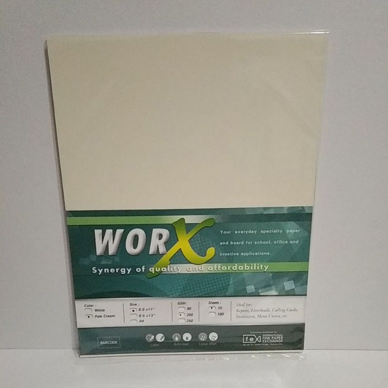 Worx Vellum Board Pale Cream 10's (200GSM) | Shopee Philippines
