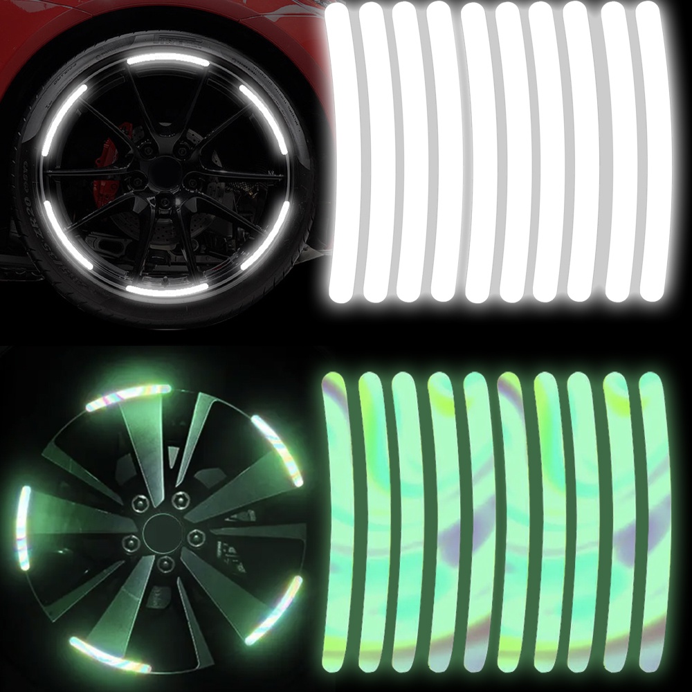 Reflective Wheel Sticker Diamond Reflective Wheel Rim Wheel Hub Set ...