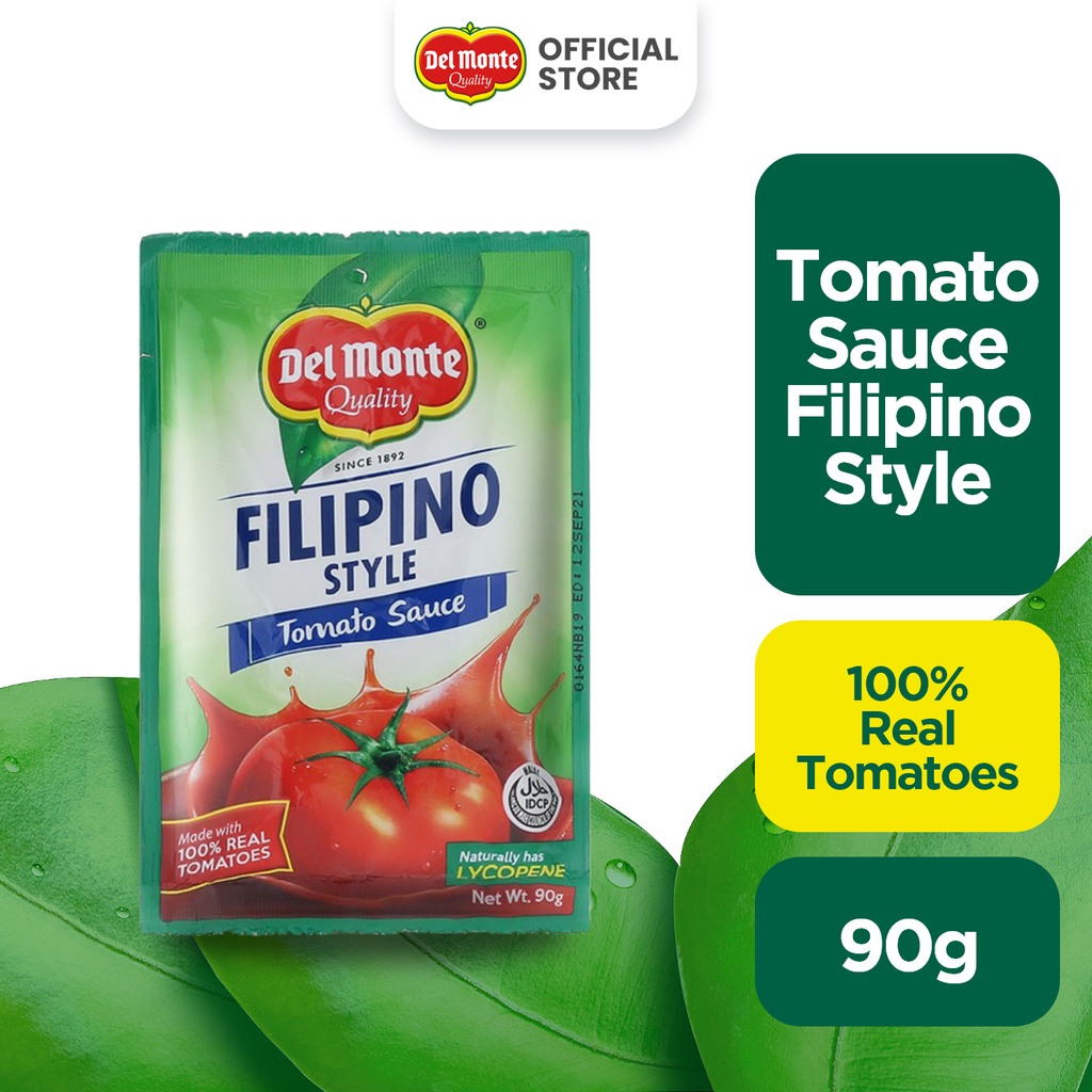 DEL MONTE Filipino Style Tomato Sauce with 100% Real Tomatoes - 90g x 8 ...