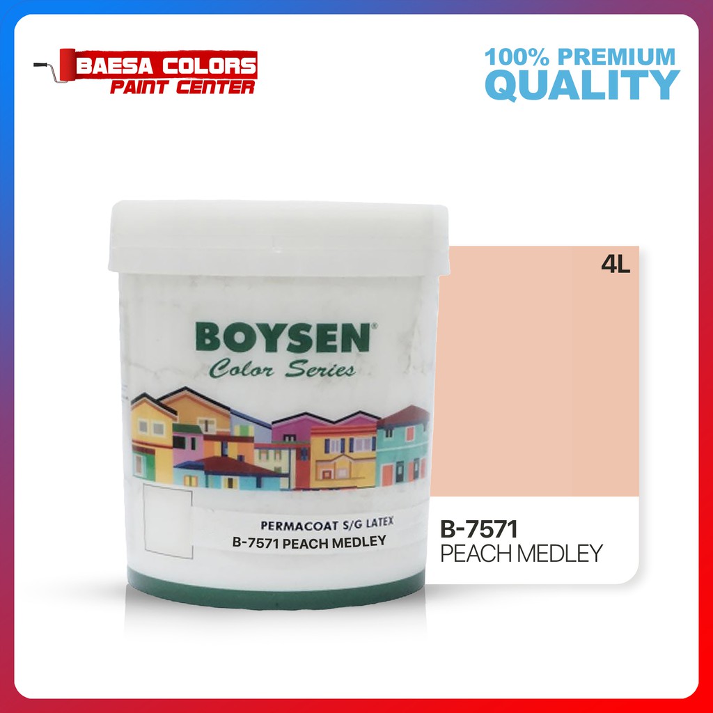 BOYSEN PERMACOAT LATEX PAINT COLOR SERIES PEACH MEDLEY B-7571-4L ...