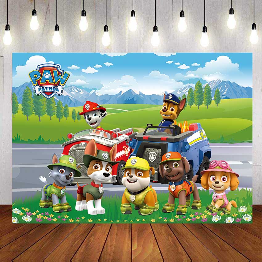 8 Options Cute Paw Patrol Dogs Backdrops For Girls Birthday Party ...
