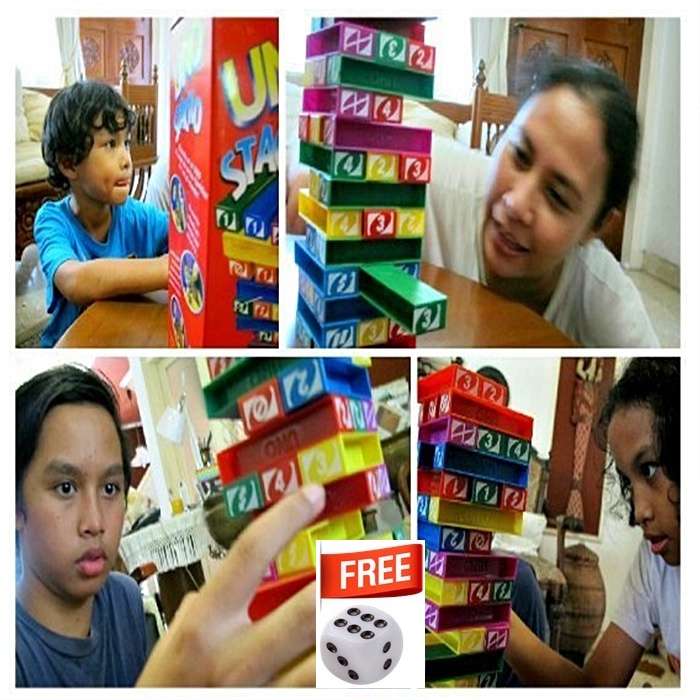 Uno Stacko Stacking Jenga Game Stacking Block Game Toys Family Game ...