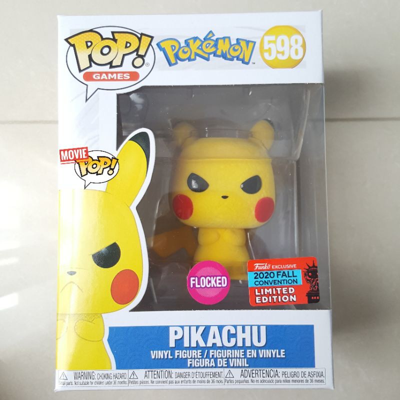 Funko POP! Pokemon - Grumpy Pikachu Flocked NYCC Exlcusive | Shopee ...
