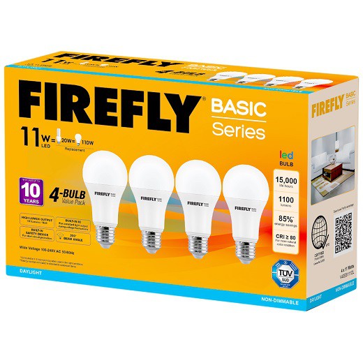Firefly Basic 4-LED Bulb V.Pack 11W DL - V40EBI111DL | Shopee Philippines