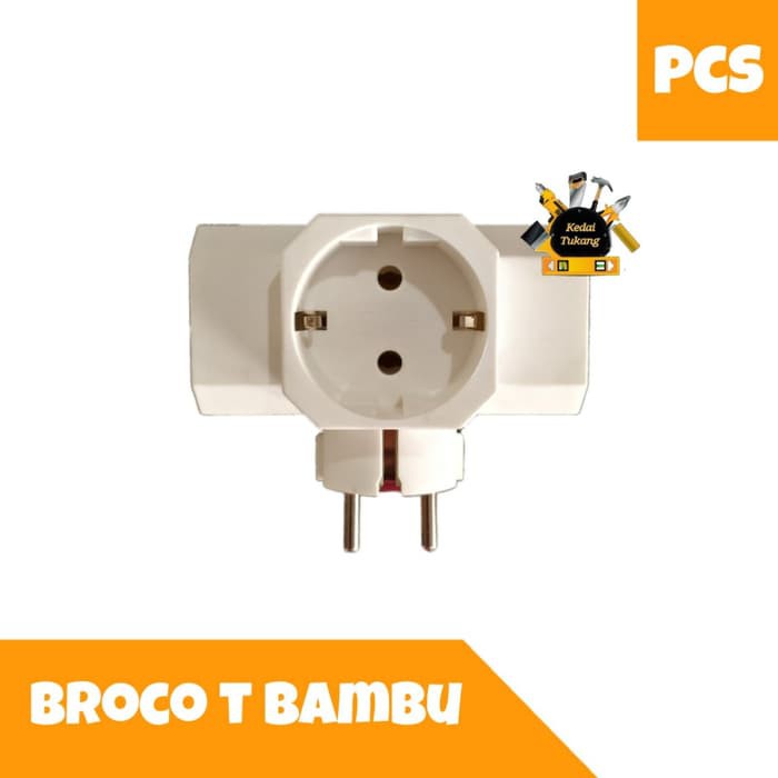 Tukang SHOP - BROCO T Bamboo Ground Plug 13830 3 Way Adapter ...