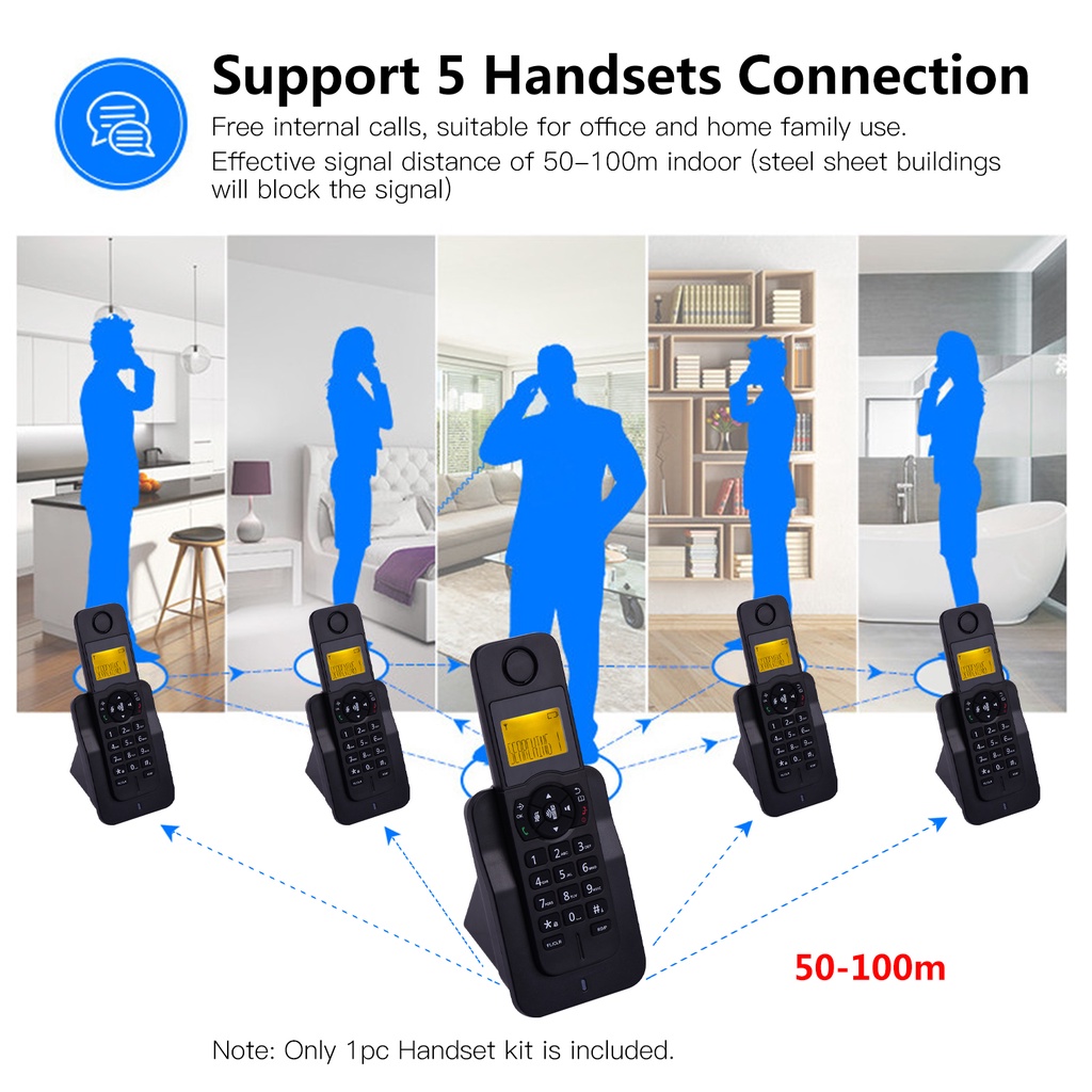 Cordless Telephone Digital Landline Phone With Speaker Office Home Telephone Wireless Landline ...