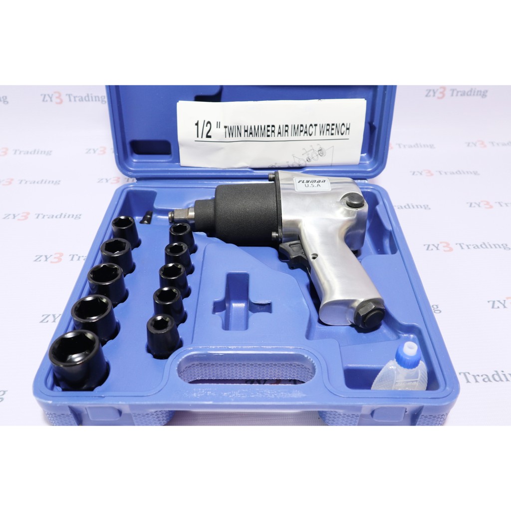 FLYMAN TWIN HAMMER AIR IMPACT WRENCH 1/2" DRIVE | Shopee Philippines
