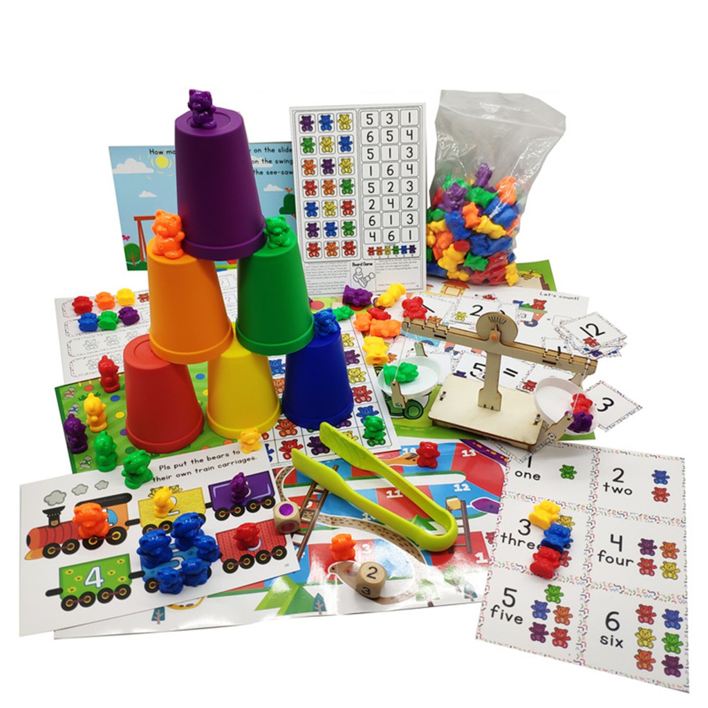Perfect Counting Bears With Stacking Cups Set - Montessori Rainbow ...