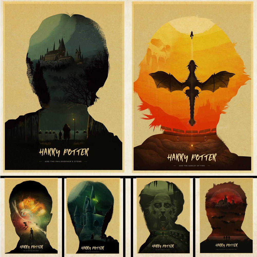 Harry Potter series kraft paper posters, wall stickers, vintage posters ...