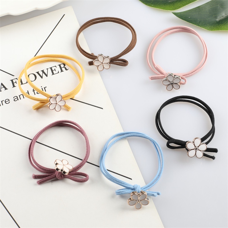 Korean Flower Hair Ring Simple Fashion Head Rope Girls Flower Hair Rope ...