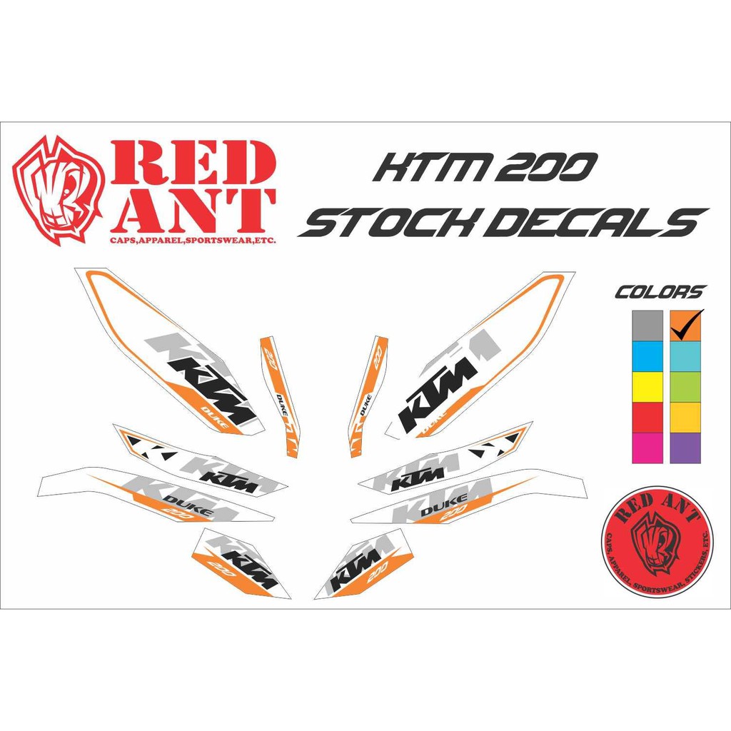 KTM 200 STOCK GLOSSY DECALS | Shopee Philippines